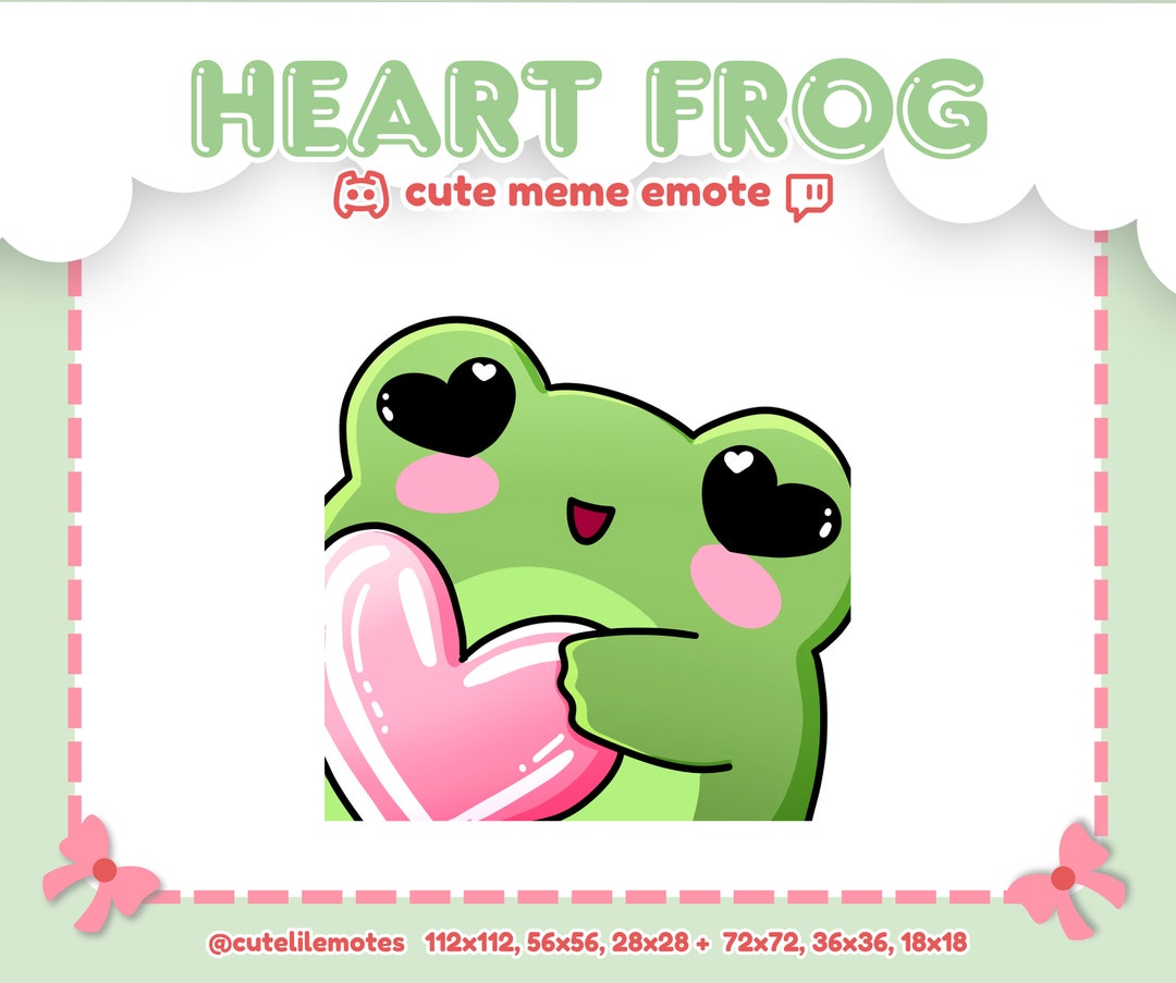 CUTE FROG EMOTE “heart” for Twitch Discord Youtube Stream & More ...