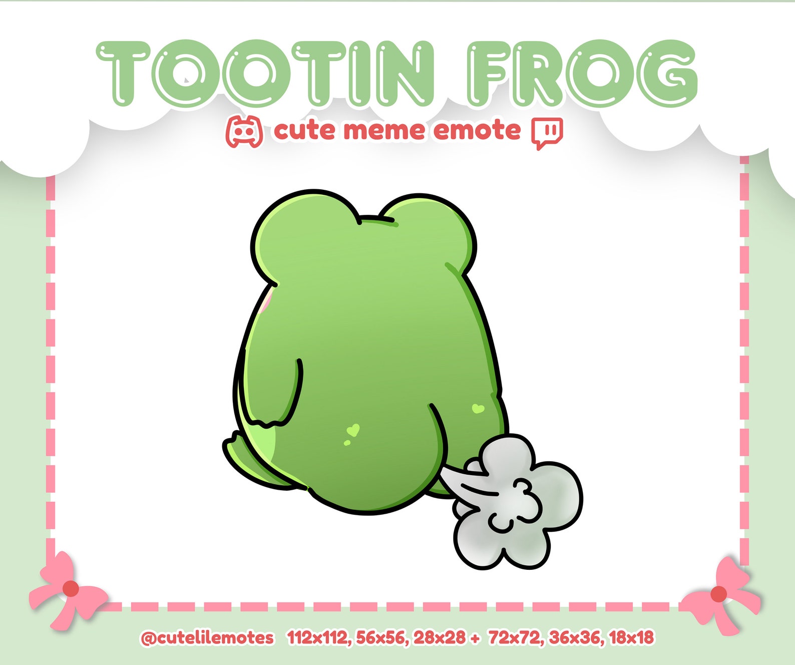 CUTE FROG EMOTE “tootin” for Twitch Discord Youtube Stream & More ...