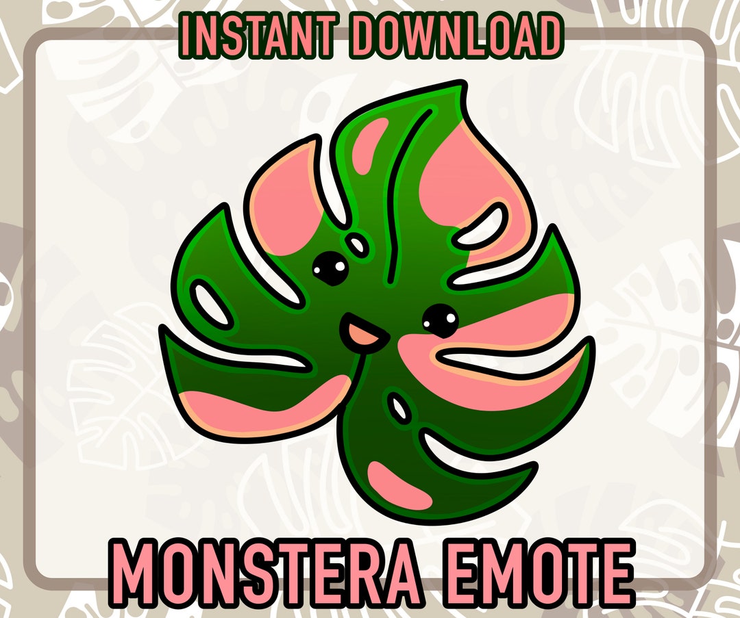 CUTE MONSTERA PLANT Emote Emoji for Twitch Discord Youtube Stream ...