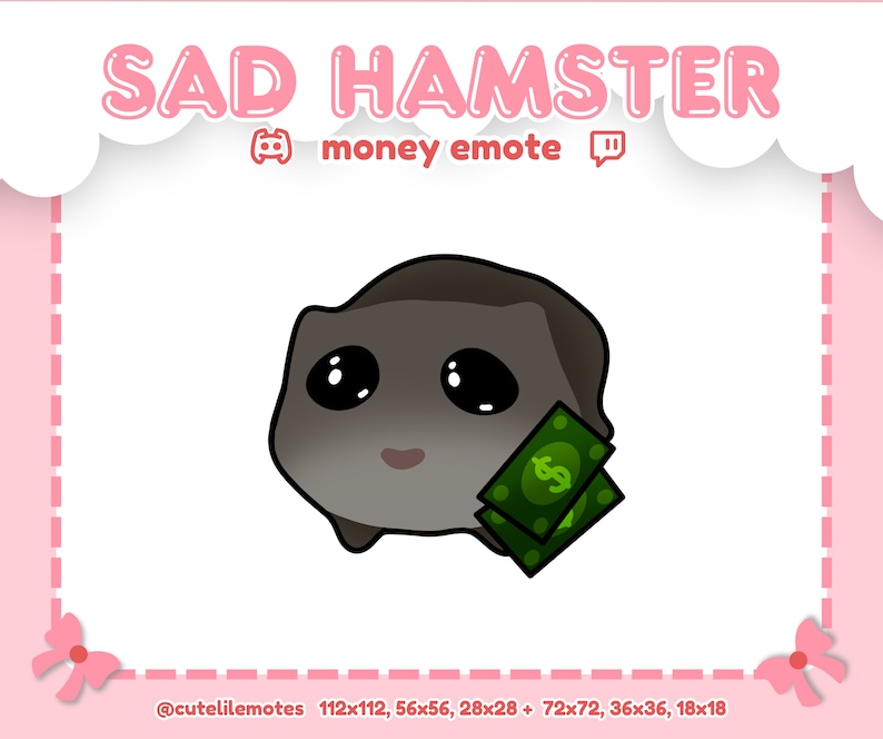 SAD HAMSTER MEME Emote "money" for Twitch Discord Youtube Stream & More ...
