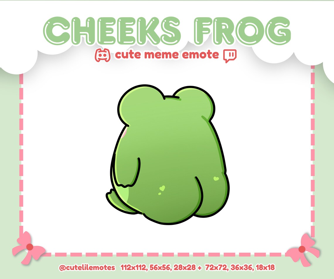 CUTE FROG EMOTE “cheeks” for Twitch Discord Youtube Stream & More ...