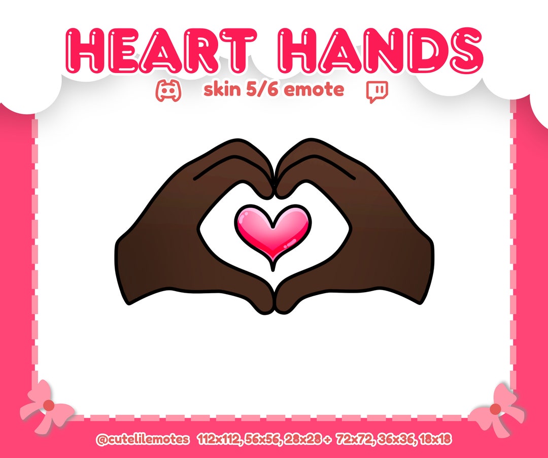 HEART HANDS EMOTE Skin Color 5/6 for Twitch Discord Youtube Stream ...