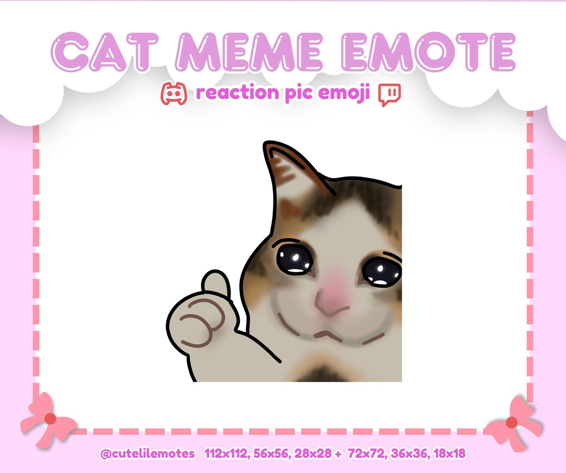 CAT MEME EMOTE Reaction Pic Emoji for Twitch Discord Youtube Stream ...