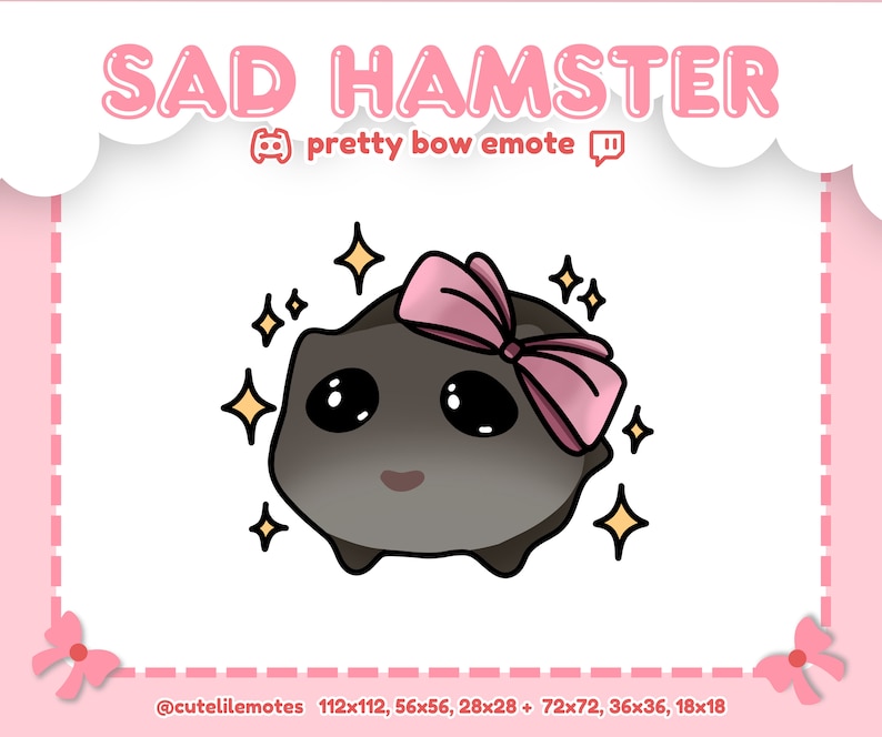 SAD HAMSTER MEME Emote "pretty Bow" for Twitch Discord Youtube Stream ...