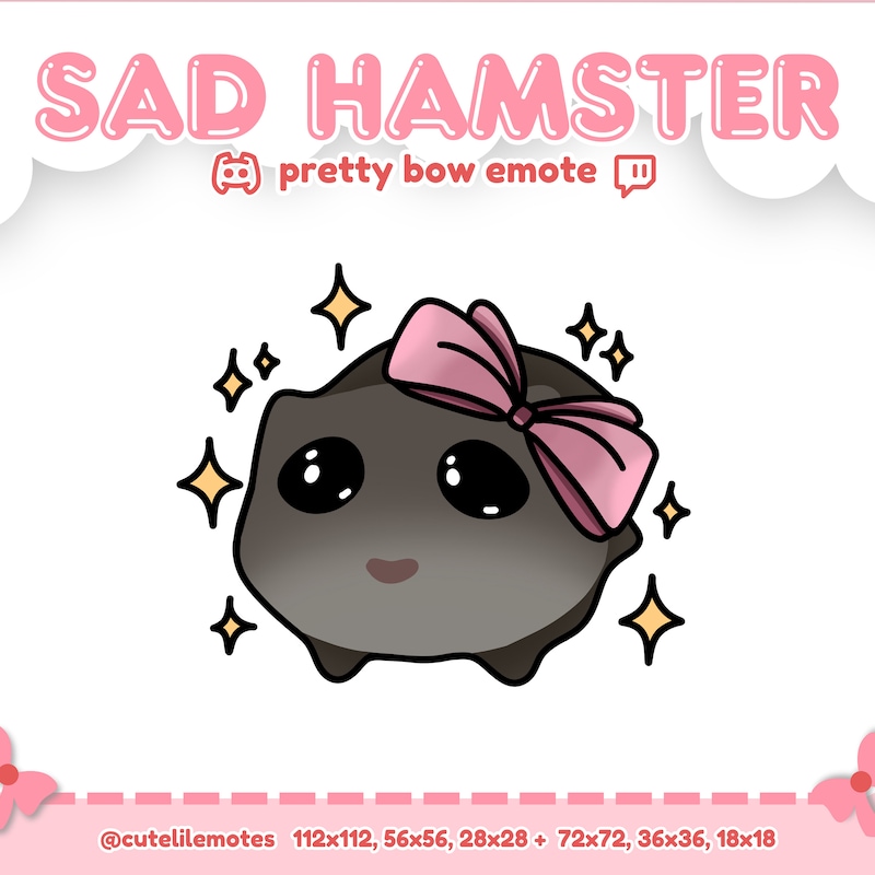 Sad Hamster With a Bow - Etsy