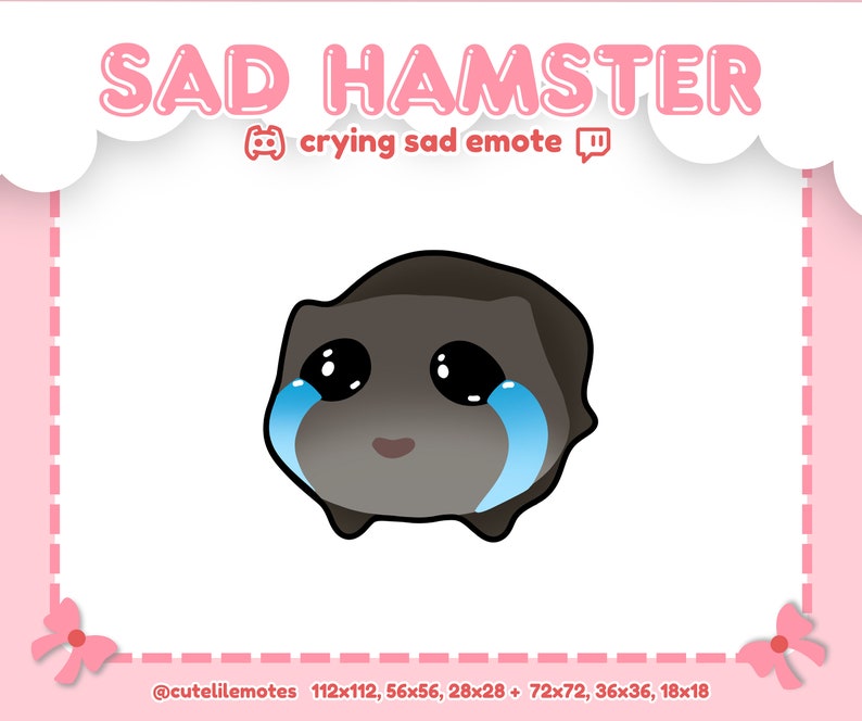 SAD HAMSTER MEME Emote "crying Sad" for Twitch Discord Youtube Stream ...