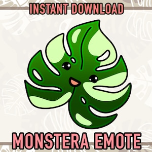 CUTE MONSTERA PLANT Emote Emoji for Twitch Discord Youtube Stream ...