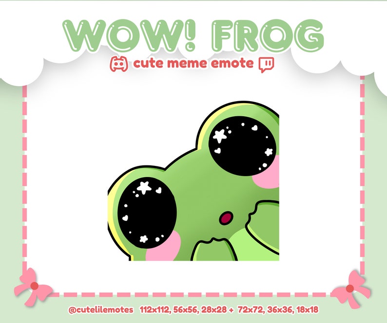 CUTE FROG EMOTE “wow!” for Twitch Discord Youtube Stream & More ...