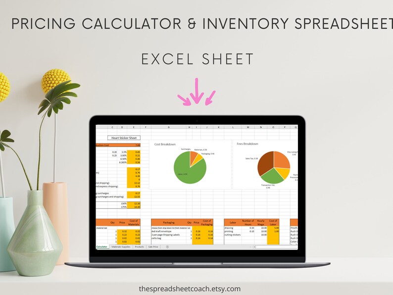 Small Business Pricing Calculator & Inventory Tracker Excel Spreadsheet ...