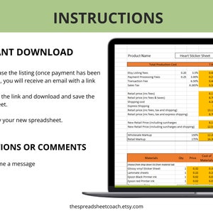 Small Business Pricing Calculator & Inventory Tracker Excel Spreadsheet ...