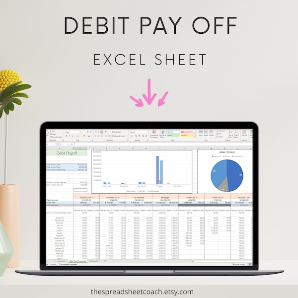 Debt-free Journey Tracker: Excel Spreadsheet for Paying off Debt - Etsy