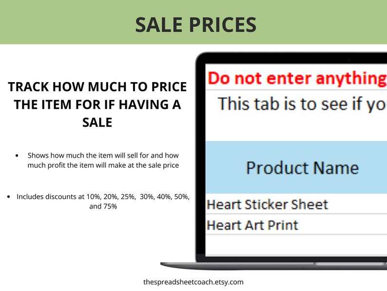 Excel Spreadsheet for Small Business: Pricing Calculator & Inventory ...