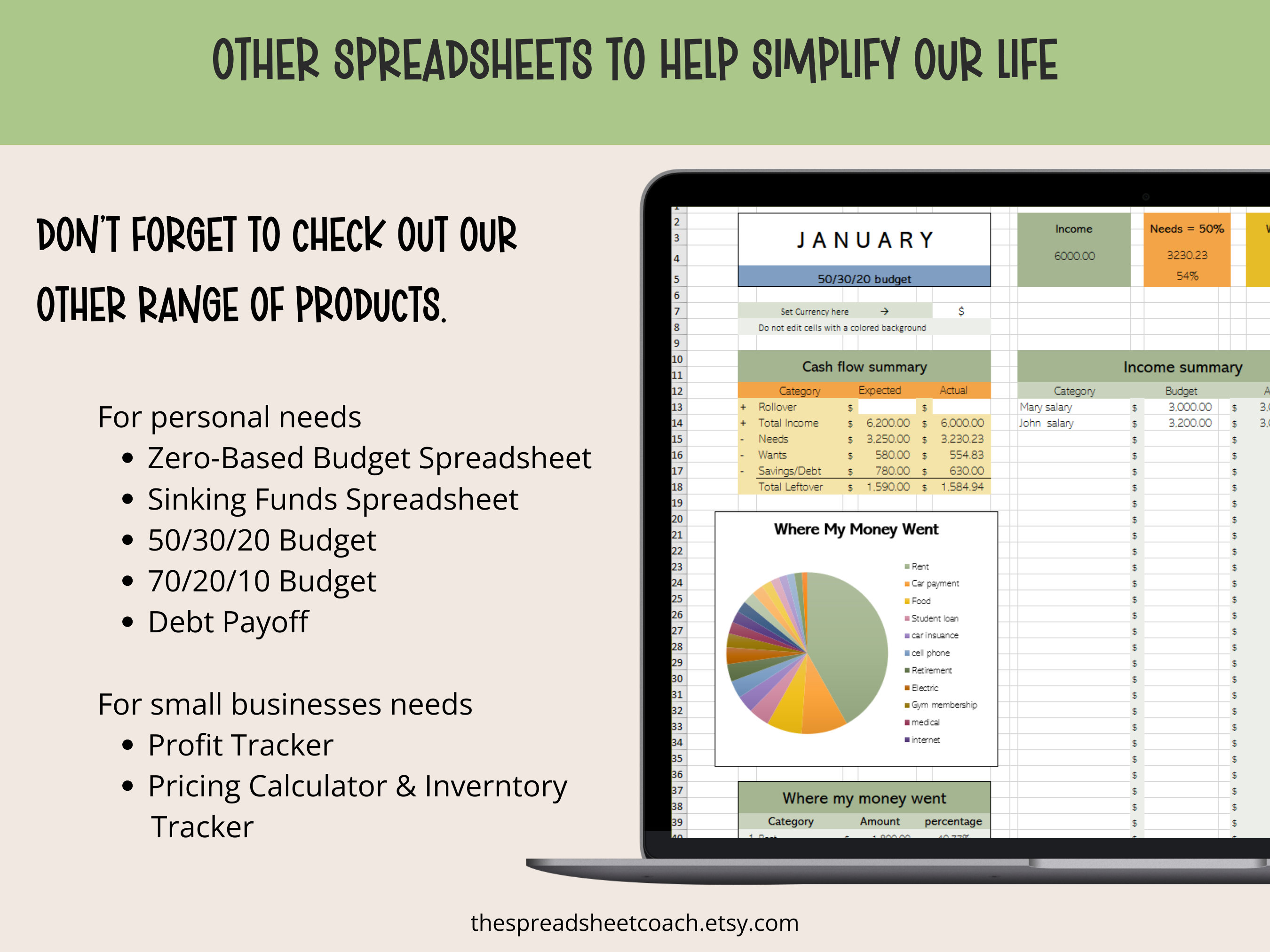 Printable 50/30/20 Budget PDF Worksheet - Financial Planning Organizer ...