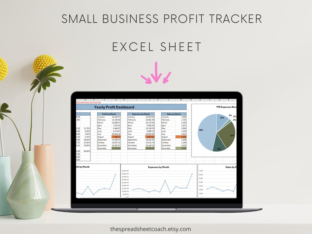 Profit Tracking Spreadsheet for Small Business Owners - Excel Template ...