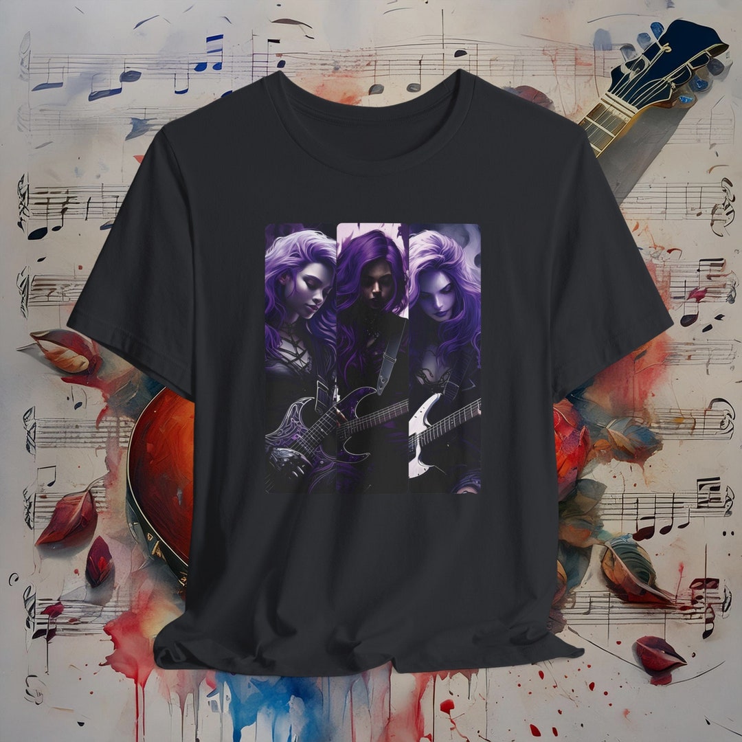 Violet Guitar Rock Trio Rocking Women Tee - Etsy
