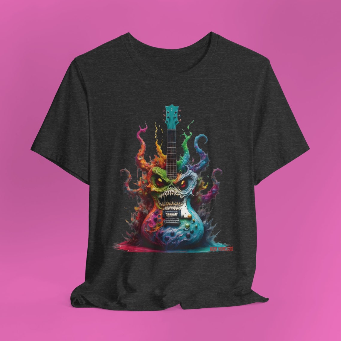Rock Monsters 'octo' the Demonic Guitar Monster Tshirt, Unisex Tee ...