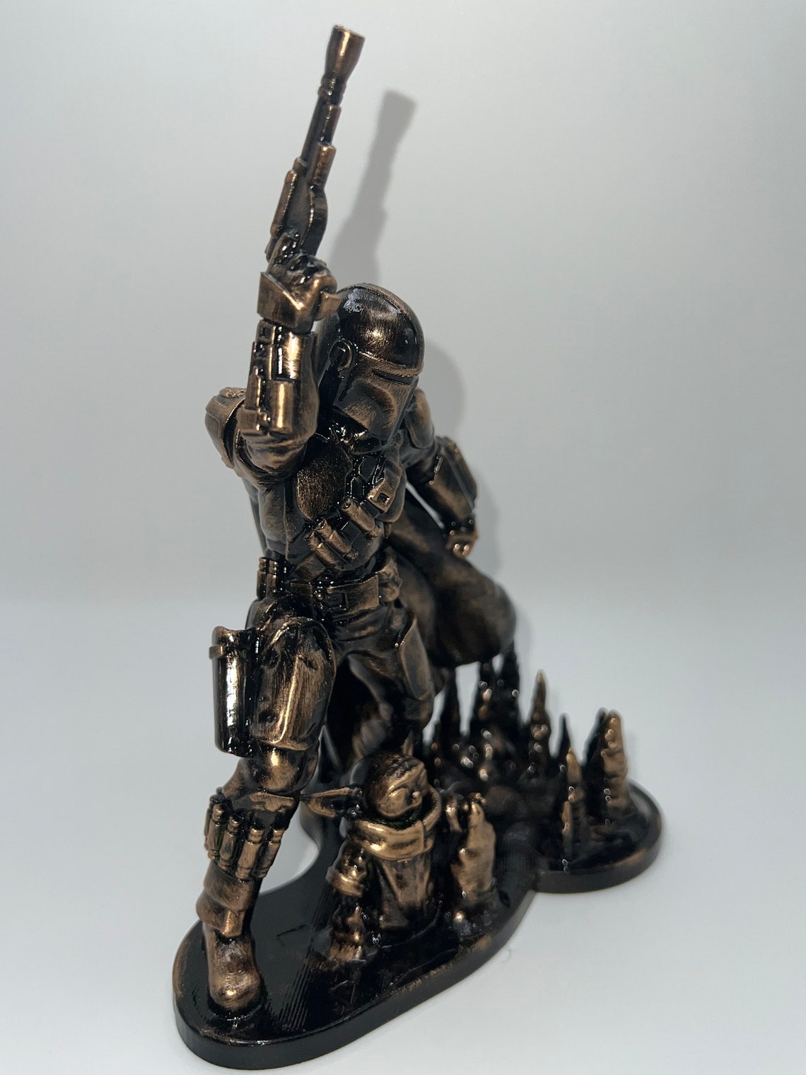 Mandalorian & Grogu Sculpture - Star Wars Inspired - Hand Painted 3D ...