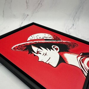 3D Printed Luffy Art One Piece Wall Decor Framed and Unframed Options ...