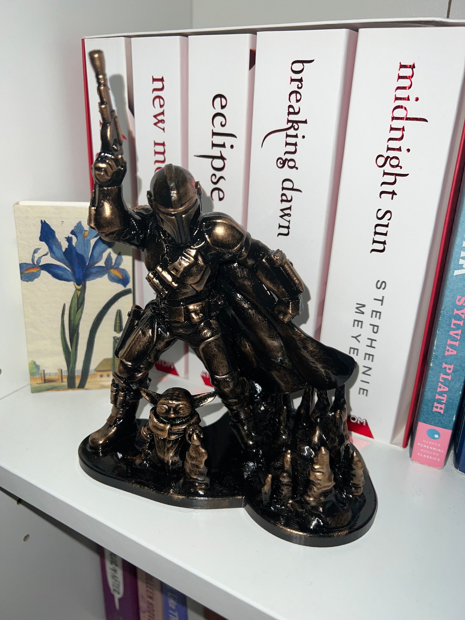 Mandalorian & Grogu Sculpture - Star Wars Inspired - Hand Painted 3D ...