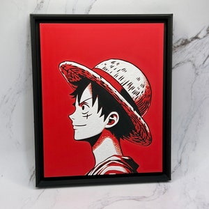 3D Printed Luffy Art One Piece Wall Decor Framed and Unframed Options ...
