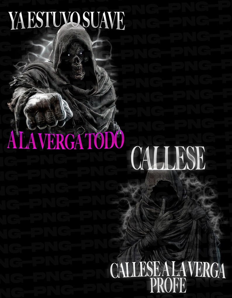 Pack 'Calacas Chidas' DTF, Diseños Calacas Chidas en dtf, PNG, DTF ...