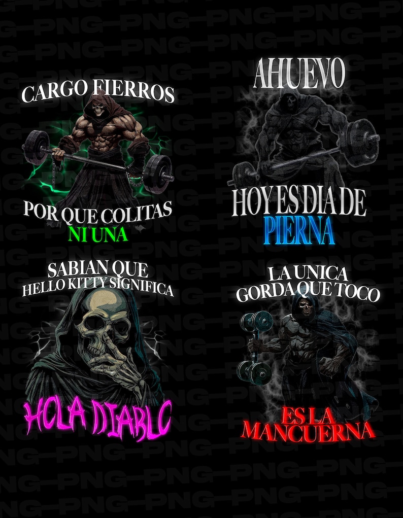 Pack 'Calacas Chidas' DTF, Diseños Calacas Chidas en dtf, PNG, DTF ...
