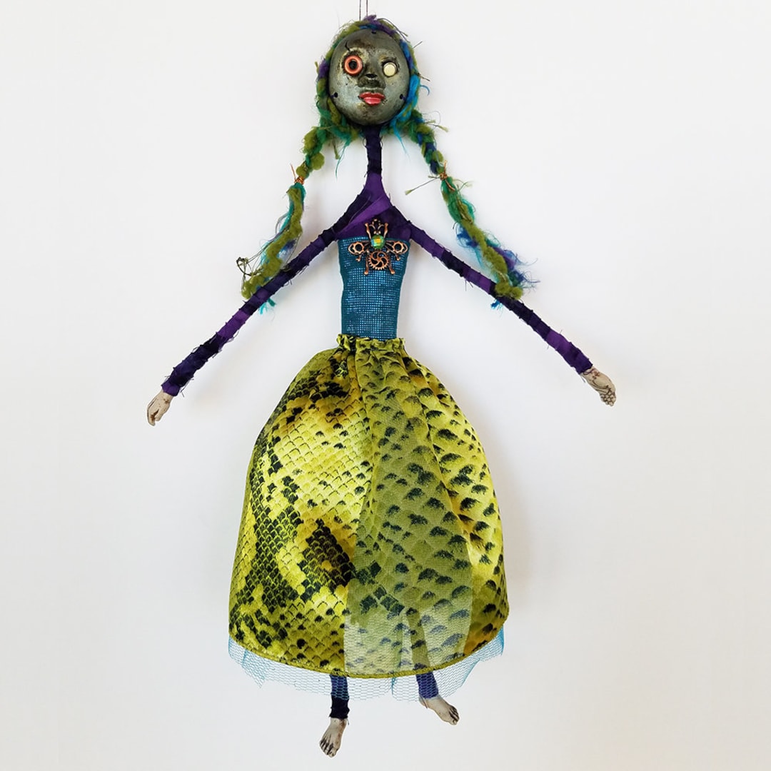 Greta Grimm Mixed Media Art Doll, Halloween Art Doll, Ghoulish Art Doll ...