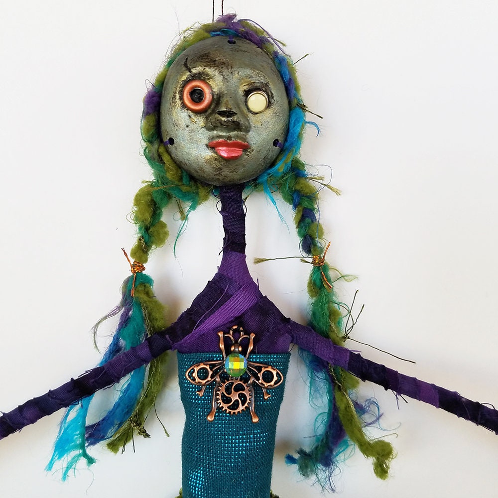 Greta Grimm Mixed Media Art Doll, Halloween Art Doll, Ghoulish Art Doll ...