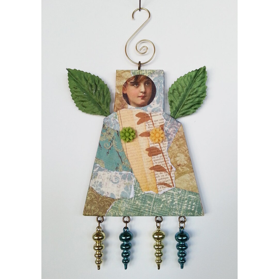 Nature Spring Angel Art to Hang, Mixed Media Paper Collage #7 - Etsy