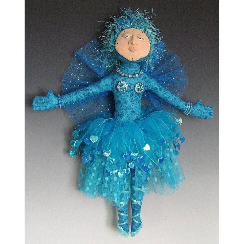 Ballerina Angel Art Doll, Ballet Dancer Art Doll, Turquoise Angel Art ...
