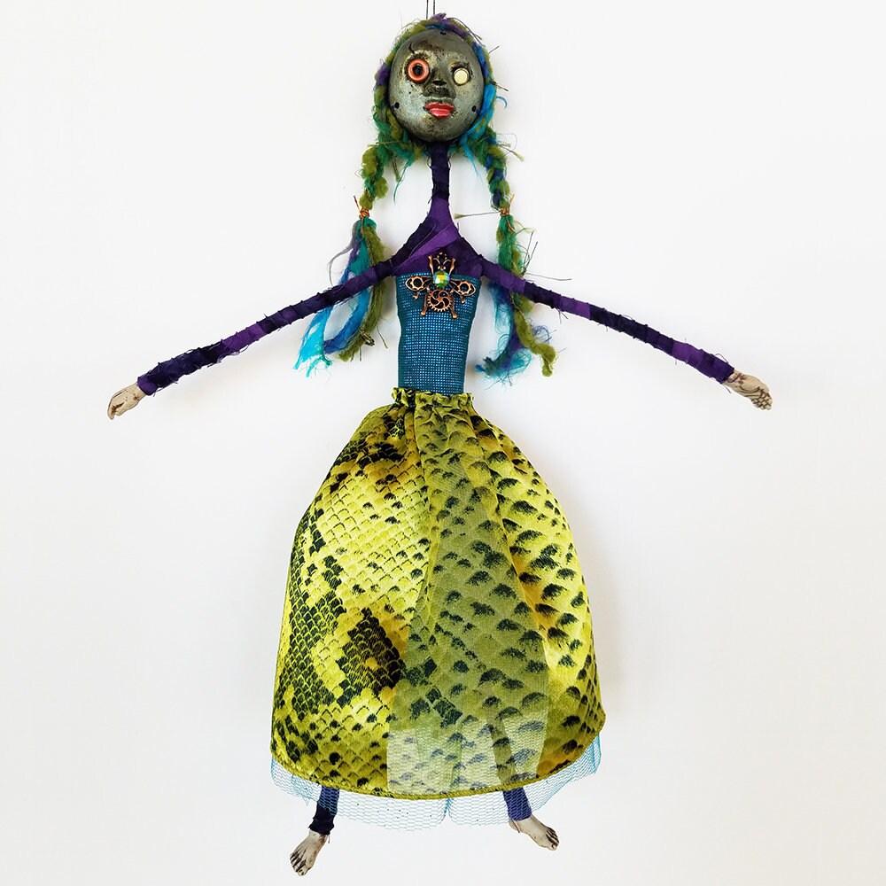 Greta Grimm Mixed Media Art Doll, Halloween Art Doll, Ghoulish Art Doll ...