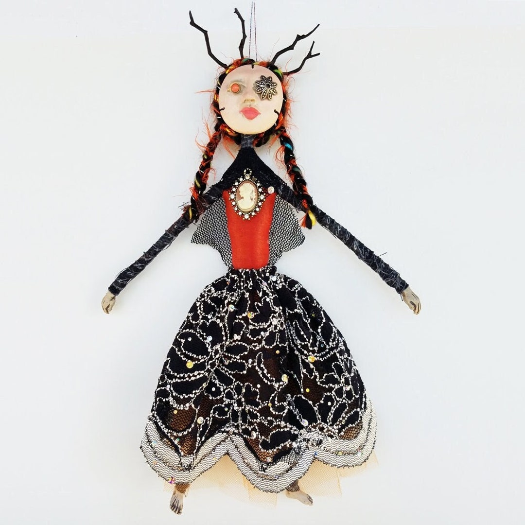 Molly Macabre Mixed Media Art Doll, Halloween Art Doll, Ghoulish Art ...