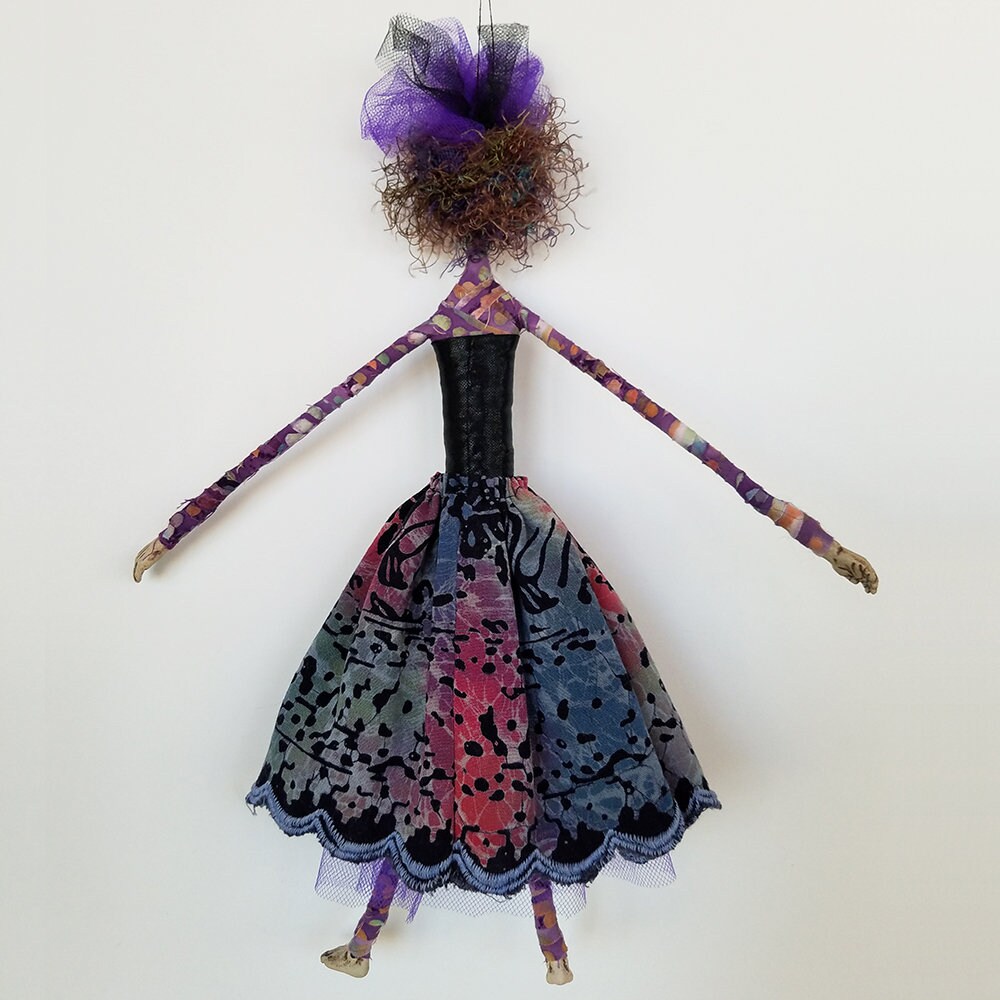 Emma Evil Mixed Media Art Doll, Halloween Art Doll, Ghoulish Art Doll ...