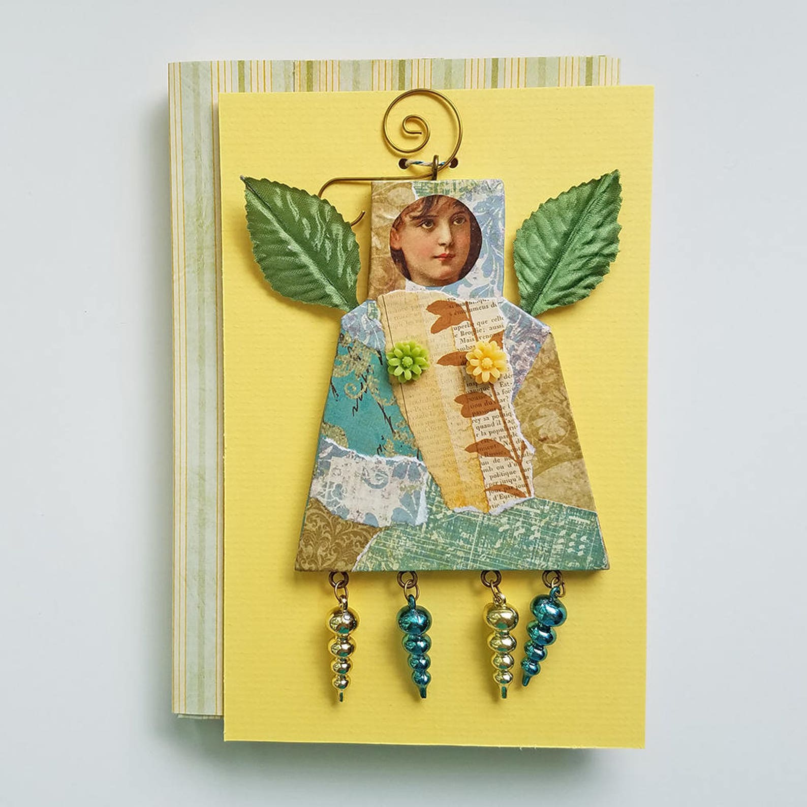 Nature Spring Angel Art to Hang, Mixed Media Paper Collage #7 - Etsy