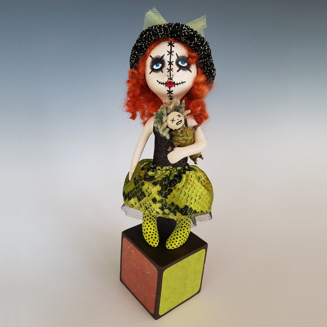 Voodoo Girl Miniature Art Doll, Halloween Art Doll, Voodoo Art Doll ...