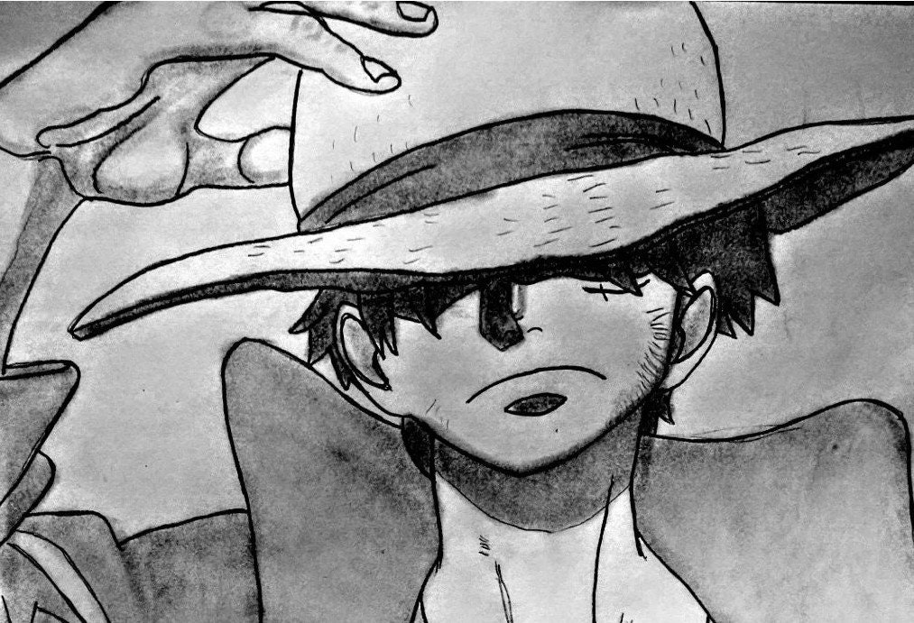 Pencil Drawing Design of Monkey D Luffy - Etsy