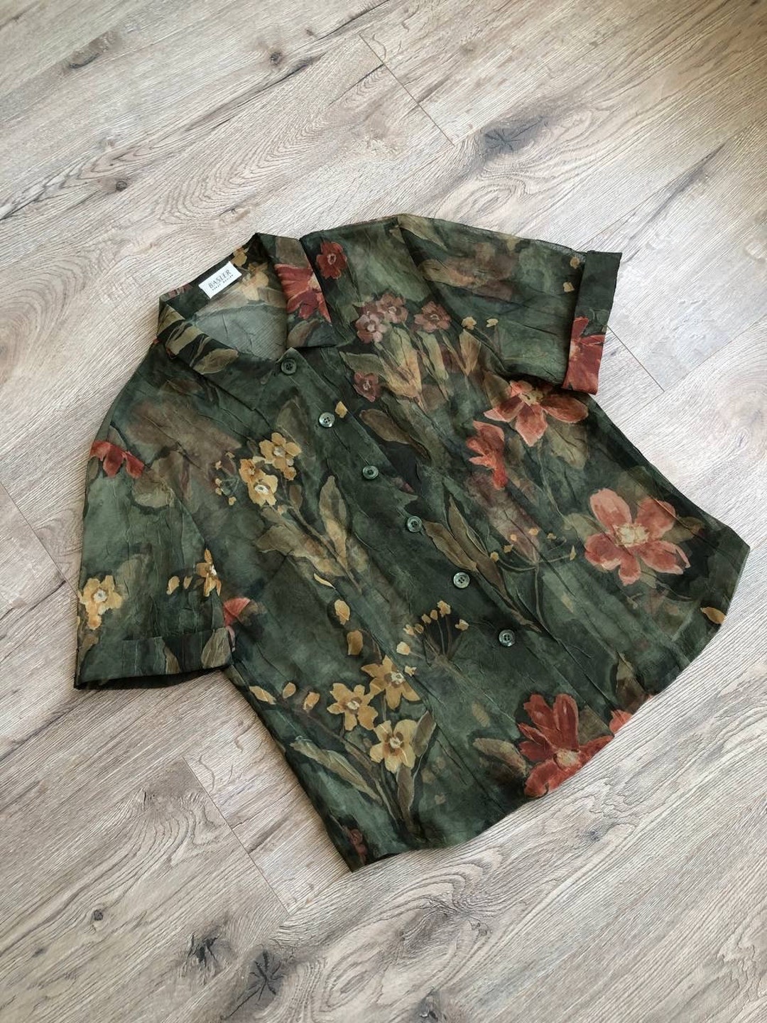 Basler Women’s Silk Shirt 80s Floral Pattern Vintage - Etsy
