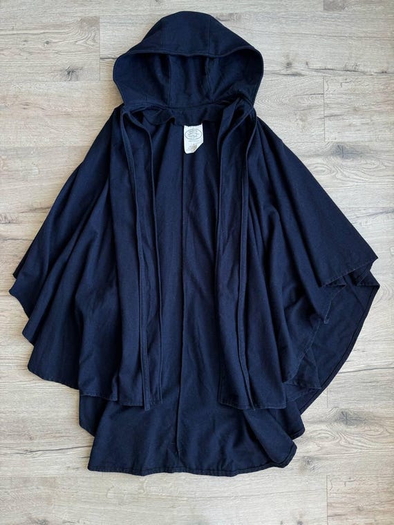 Laura Ashley Navy Wool Cape Cloak 90s Vintage Women’s… - Gem