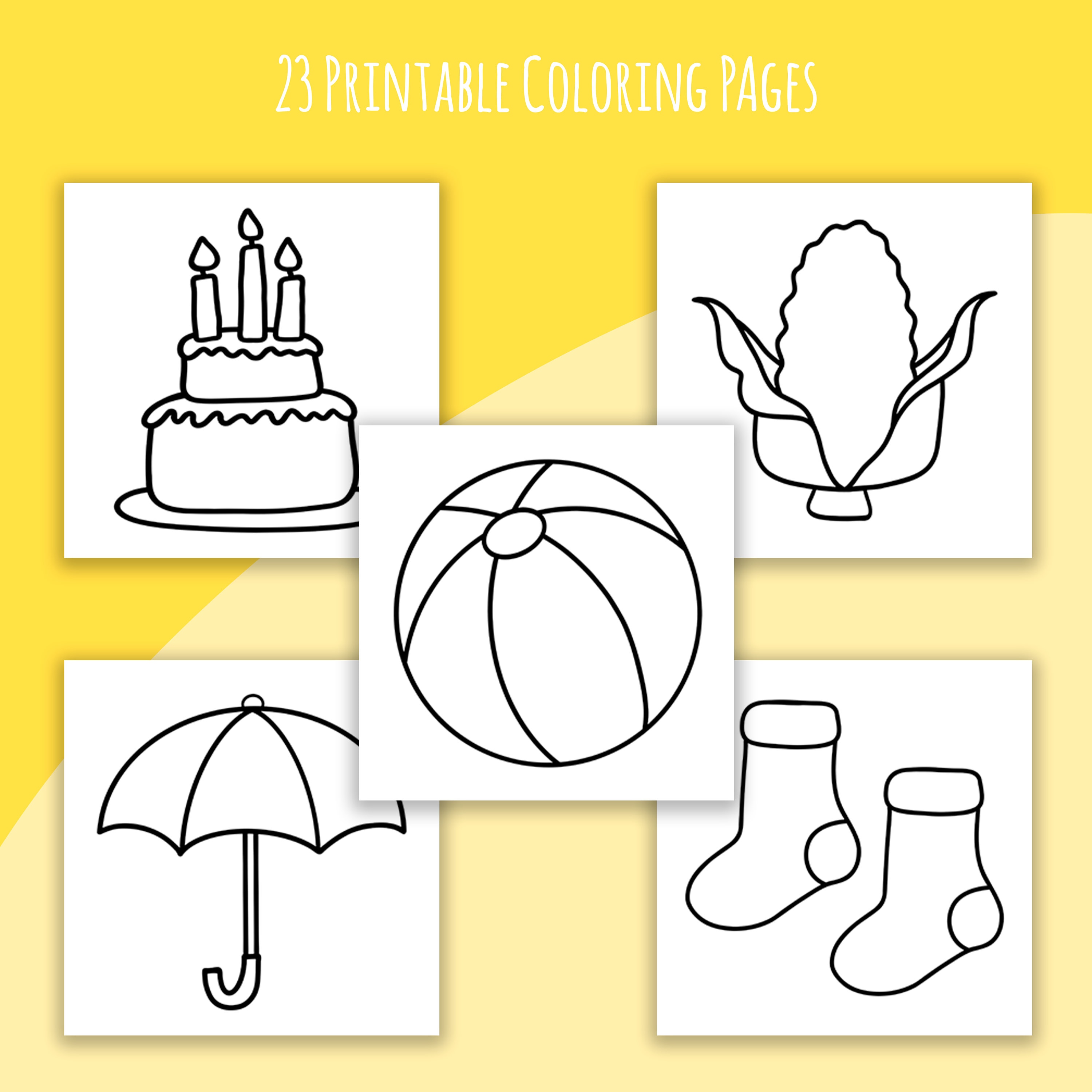 Simple Coloring Pages | Toddlers Pack 1 - DIGITAL DOWNLOAD | Bold ...