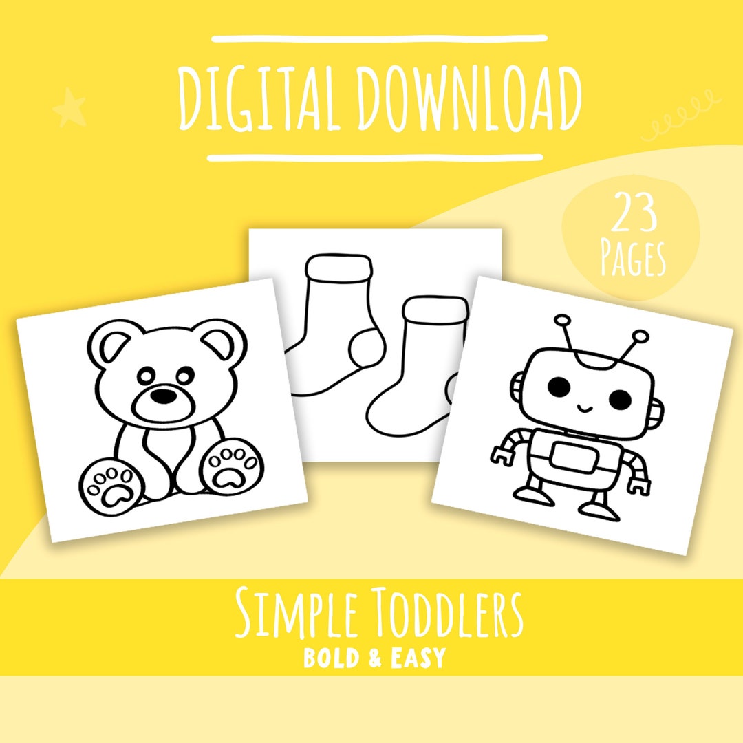 Simple Coloring Pages | Toddlers Pack 1 - DIGITAL DOWNLOAD | Bold ...