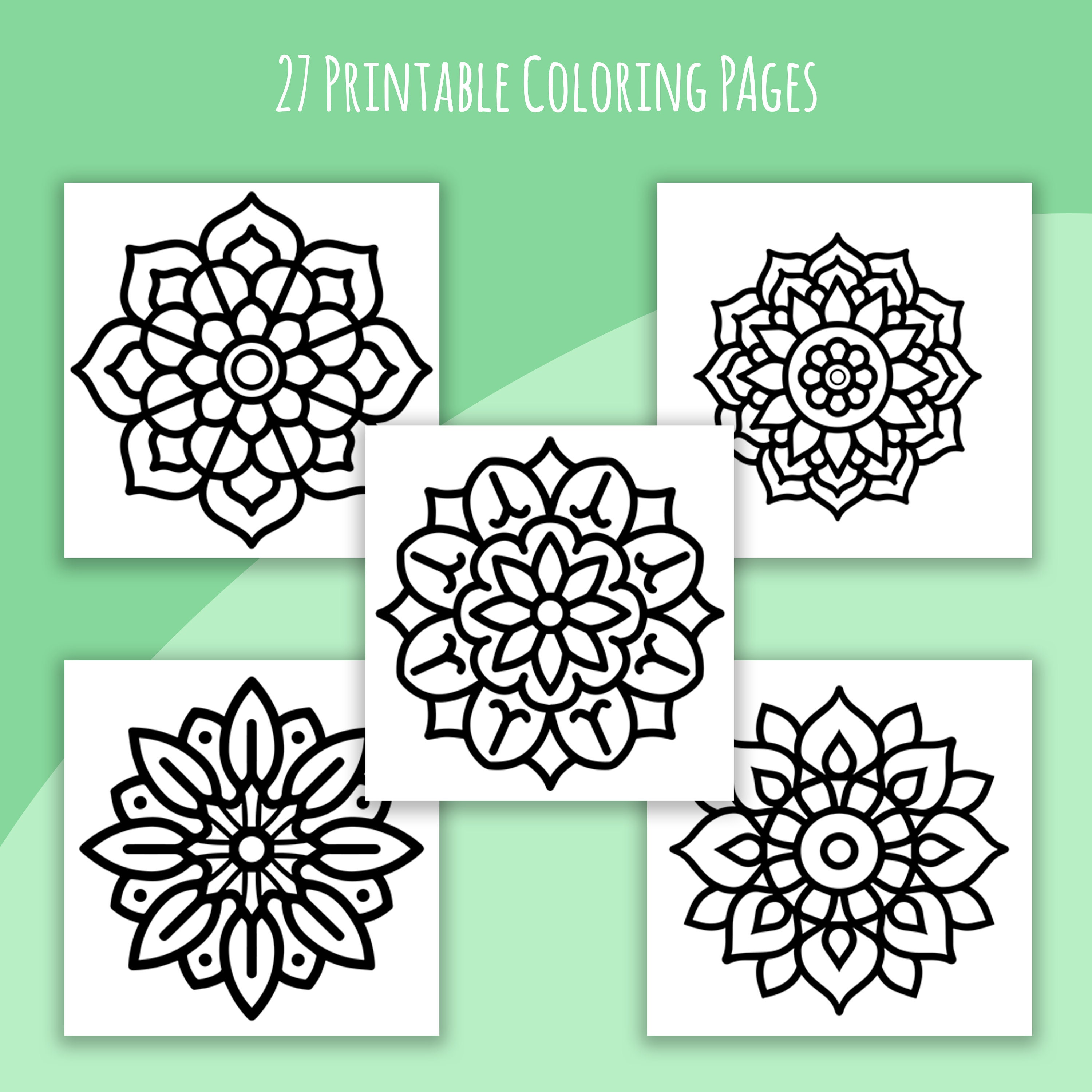 Simple Coloring Pages | Mandala Edition Pack 2 - DIGITAL DOWNLOAD ...