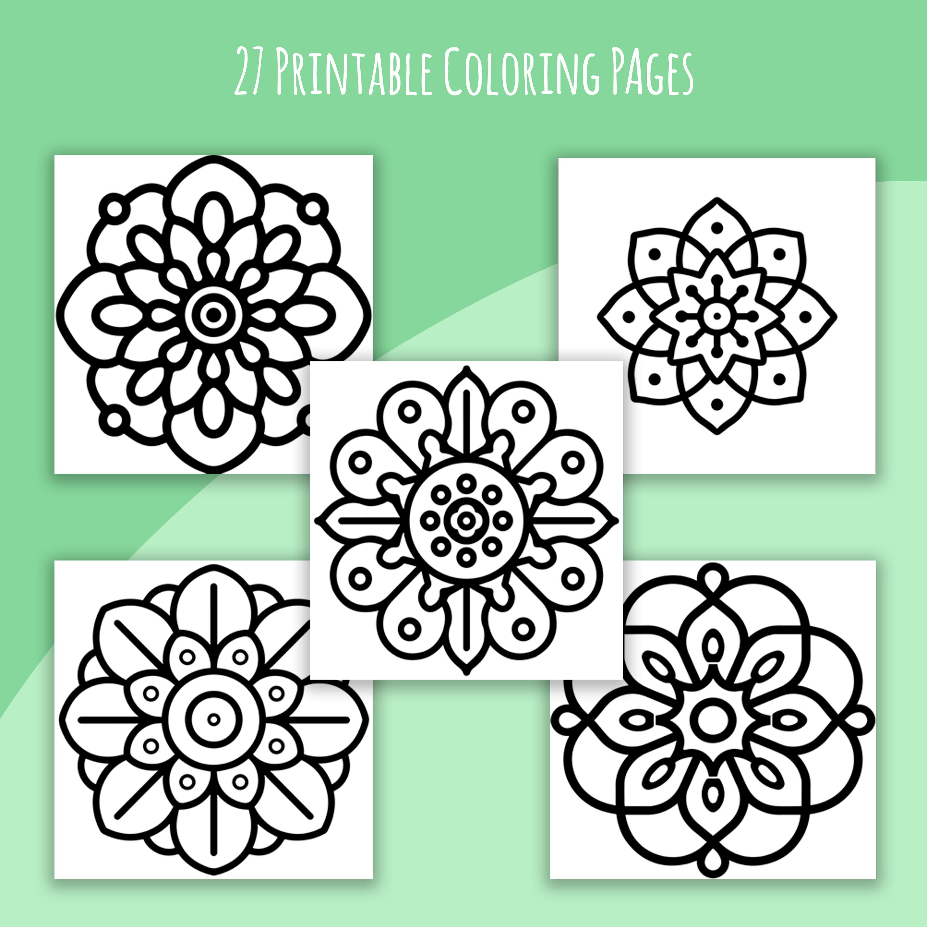 Simple Coloring Pages | Mandala Edition Pack 1 - DIGITAL DOWNLOAD ...