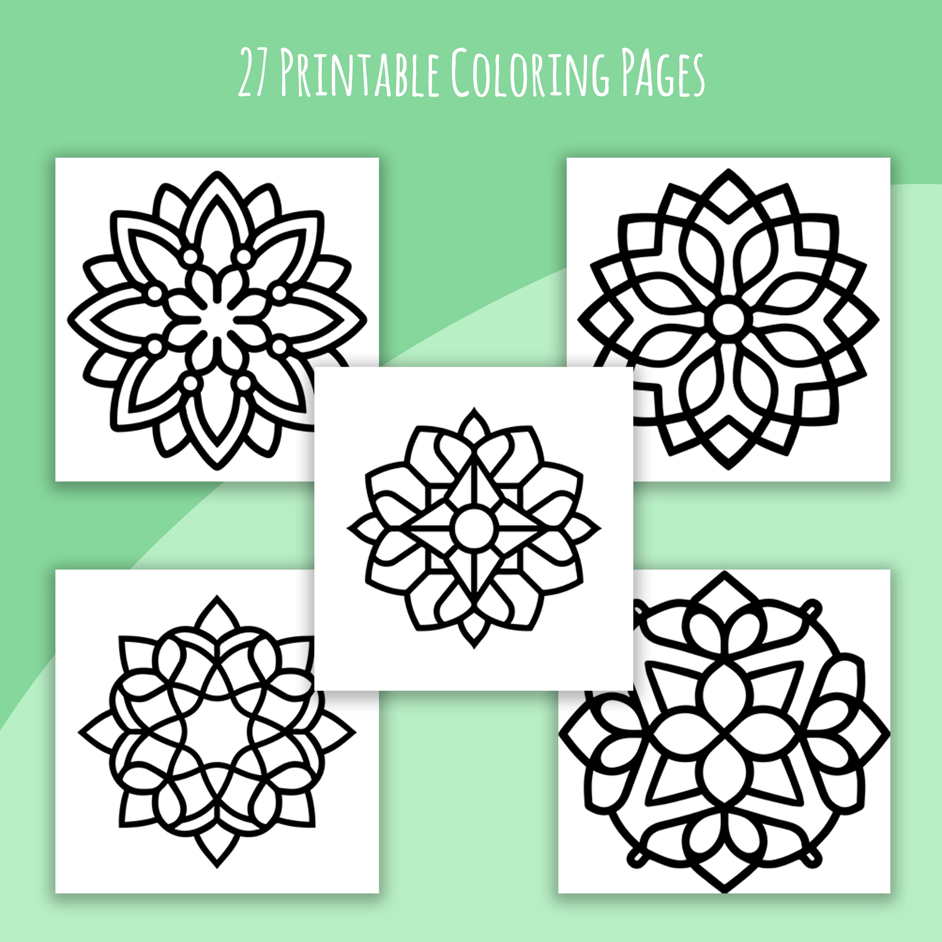 Simple Coloring Pages | Mandala Edition Pack 2 - DIGITAL DOWNLOAD ...