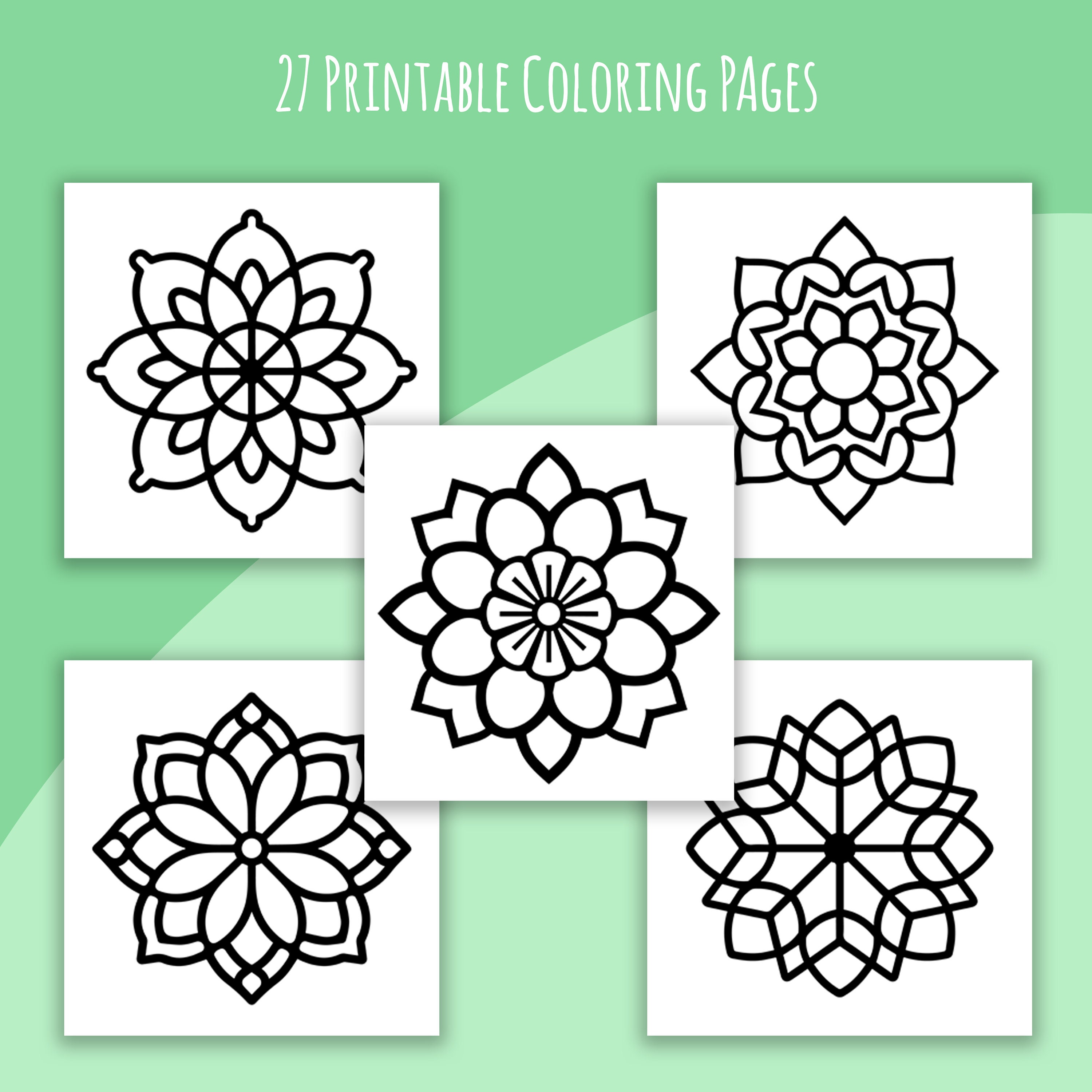 Simple Coloring Pages | Mandala Edition Pack 2 - DIGITAL DOWNLOAD ...