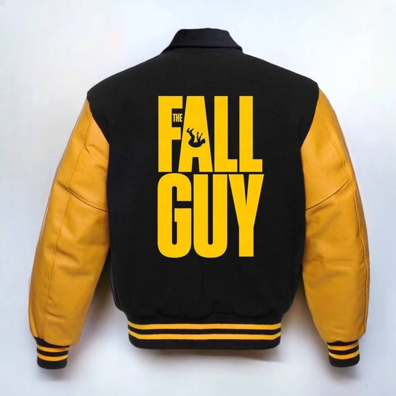 Handmade the Fall Guy Letterman Jacket Varsity Jacket for Men Black and ...