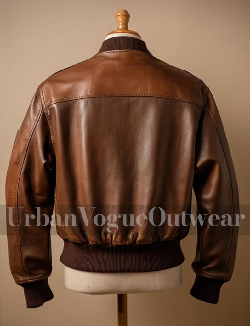 Vintage A2 Flight Jacket Real Leather Bomber Jacket, 40s Slim Fit ...