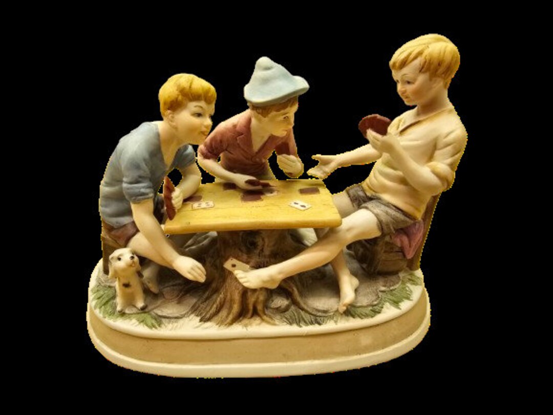 Cheating Card Players Figurine - Etsy