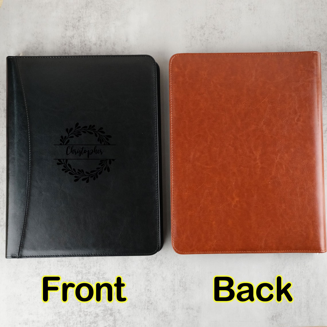 Personalized A4 Leather Portfolio, Custom Portfolio With Name, A4 ...