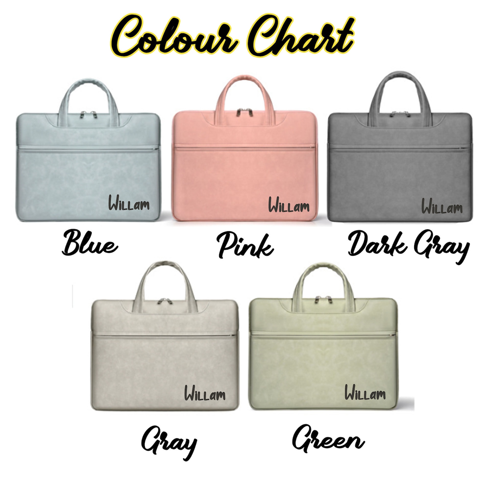 Personalized Leather Laptop Bag, Custom Name Messenger Bag Briefcase ...