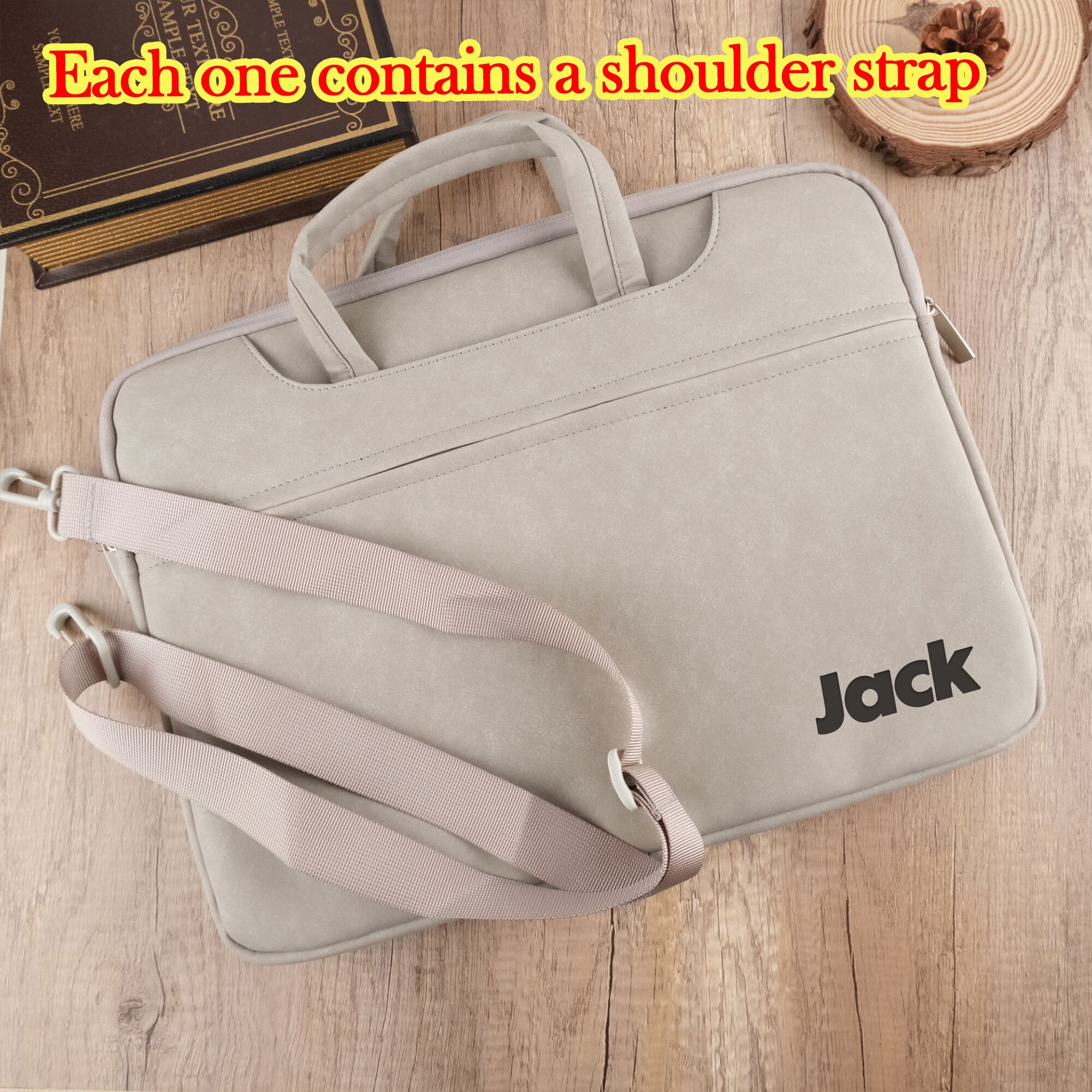 Personalized Leather Laptop Bag, Custom Name Messenger Bag Briefcase ...